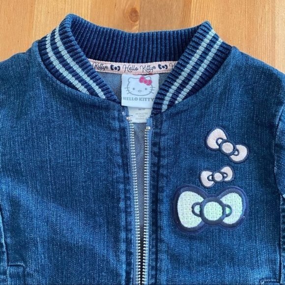 Hello Kitty | Jackets & Coats | Hello Kitty Sz 3t Denim Knit Bomber Zip ...